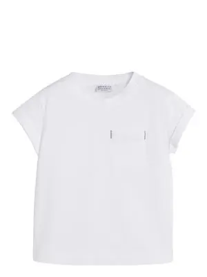 Brunello Cucinelli Cotton T-shirt With Pocket Detail - White