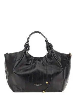 GIANNI CHIARINI Double-handled Shoulder Bag With Striped Effect - Black