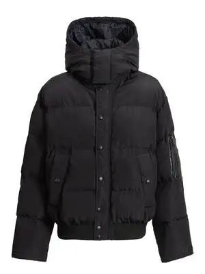 Balmain Padded Nylon And Leather Jacket - Black