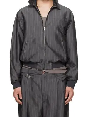 MAGLIANO Pinstripe Zip-up Track Jacket - Pinstripe Melange