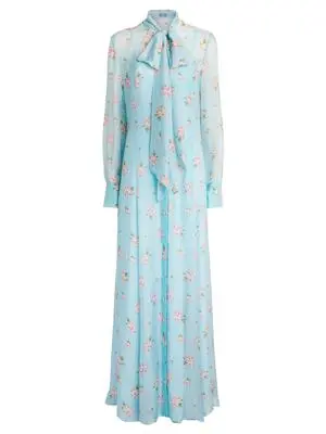 LEO LIN LEO LIN Floral Lilith Maxi Dress Blue