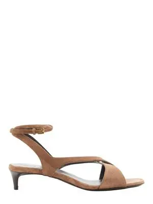 Khaite Khaite Liria Suede Ankle Strap Sandals Brown