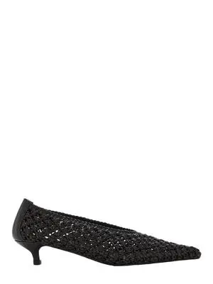 TOTEME Woven Leather Kitten Heel Pumps - Brown