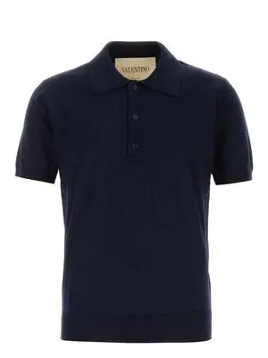 Valentino Garavani Midnight Wool Polo Shirt - Blue