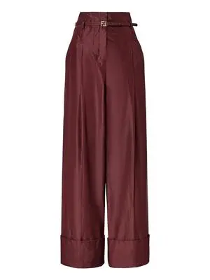 Fendi Taffeta Trousers With Ff Buckle - Multicolor