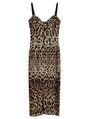Dolce & Gabbana Stretch Fabric Dress With Animal Print - Multicolor