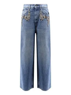 Dolce & Gabbana Embellished Denim Jeans - Blue