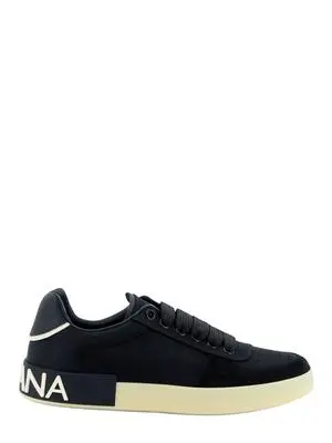 Dolce & Gabbana Nylon And Suede Sneakers With Back Lettering Logo - Multicolor