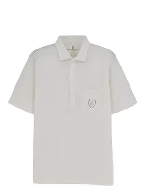 Brunello Cucinelli Brunello Cucinelli Men Virgin Wool Polo Shirt With Front Logo Patch Multicolor