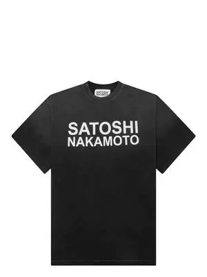SATOSHI NAKAMOTO Logo-print T-shirt - Black