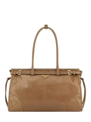 Prada Beige Large Bonnie Shoulder Bag - Brown