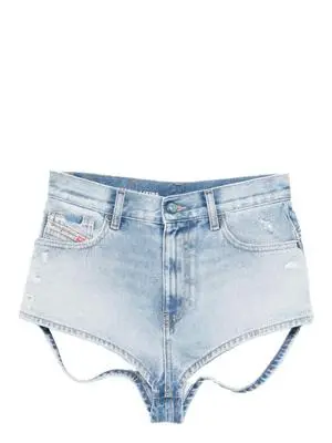 DIESEL® Light Wash Denim Cotton Shorts - Multicolor