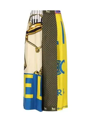 Celine Printed Silk Cropped Trousers - Multicolor