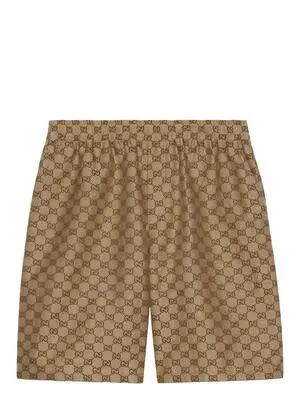 Gucci Gg Supreme Linen Shorts - Multicolor