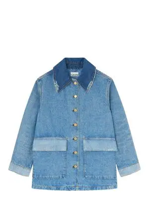 GANNI Patchwork Denim Jacket - Multicolor