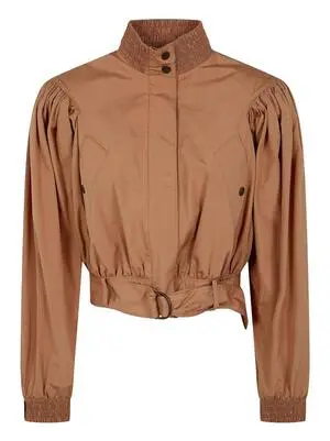 Chloé Cotton Blouson Jacket With Gathered Detailing - Multicolor