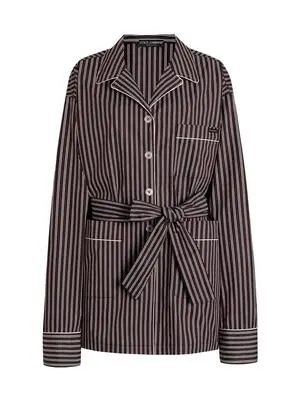 Dolce & Gabbana Vanity Pajama Shirt In Striped Poplin - Multicolor