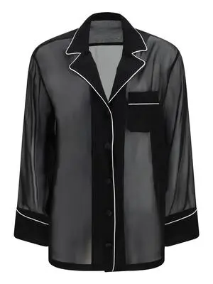 Dolce & Gabbana Chiffon Floral Print Shirt - Black