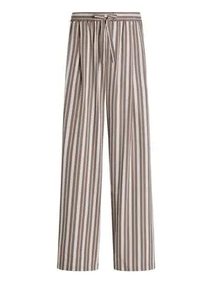 Dolce & Gabbana Striped Cotton Blend Trousers - Multicolor