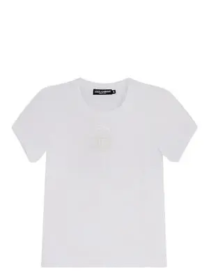 Dolce & Gabbana Cotton T-shirt With Bow Detail And Dg Patch - Multicolor