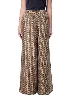 Max Mara Wide Leg Printed Silk Pants - Brown