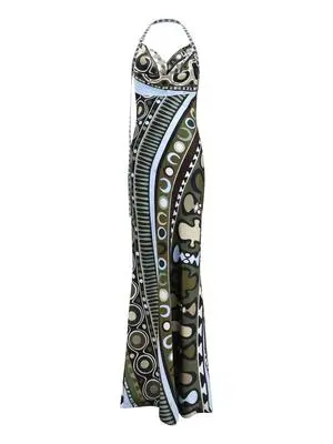 Emilio Pucci Long Silk-blend Printed Halterneck Dress - Multicolor