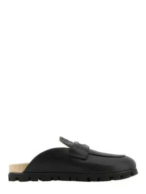 Miu Miu Leather Slippers - Black