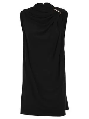 Sportmax Draped Stretch Viscose Dress With Jewelled Shoulder Detail - Black