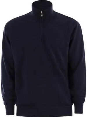 Brunello Cucinelli BRUNELLO CUCINELLI Cashmere Quarter Zip Sweater Blue