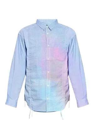 Comme Des Garçons Checked Panelled Shirt - Blue
