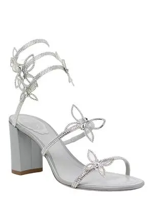 Rene Caovilla 80mm Crystal-embellished Sandals - Grey