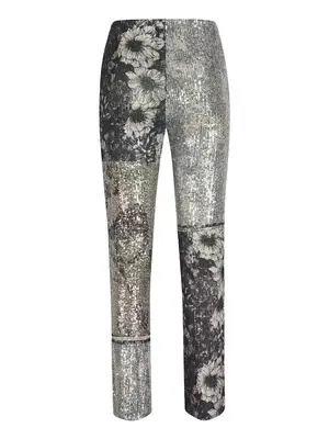 MAISON MARGIELA Sequin Embellished Patchwork Trousers - Silver