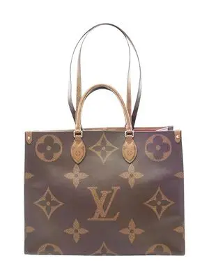 LOUIS VUITTON Monogram Reverse Giant Onthego Gm Satchel - Brown