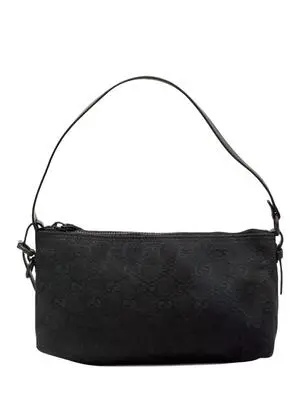 Gucci Gg Canvas Shoulder Bag - Black