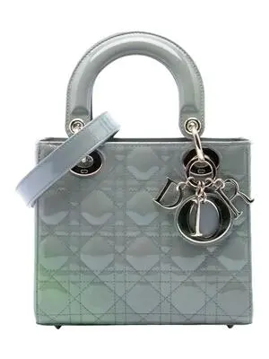 Dior Patent Cannage Lady Satchel - Grey