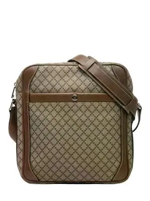 Gucci Diamante Coated Canvas Zip Crossbody Bag - Brown