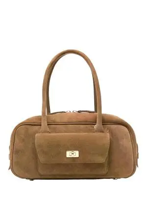 Sandro Top Zip Fastening Shoulder Bag - Neutrals