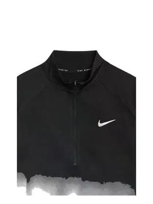 Nike Raglan Sleeve Half-zip T-shirt With Swoosh Logo - Black