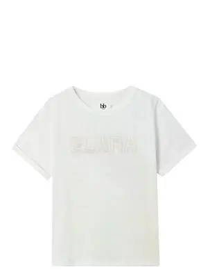 B+AB Embroidered Detail Crewneck T-shirt - Neutrals