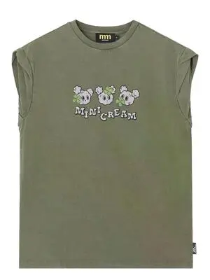 MINI CREAM Graphic Print Sleeveless T-shirt - Green