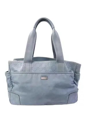 Gucci Gucci GG Supreme Canvas Tote Bag With Leather Panels Blue