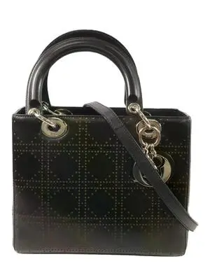 Dior Lady Leather Tote Bag - Black