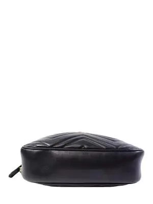 Gucci Gg Marmont Leather Shoulder Bag - Black
