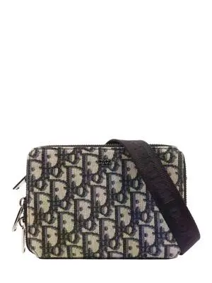 Dior Oblique Canvas Zipped Shoulder Bag - Neutrals
