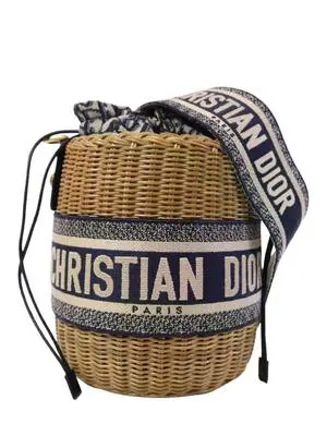 DIOR Christian Dior Oblique Wicker Bucket Bag