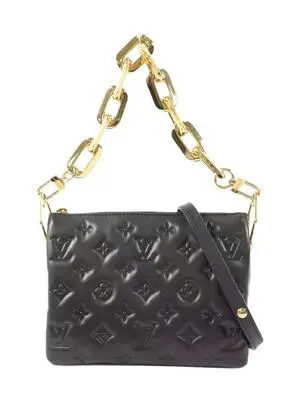 LOUIS VUITTON Coussin Bb Monogram Embossed Shoulder Bag - Black