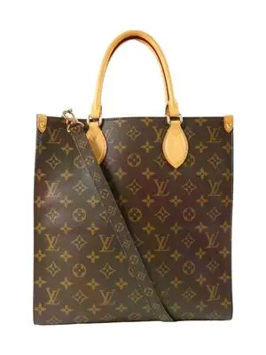 LOUIS VUITTON Monogram Sac Plat Pm Tote Bag - Brown