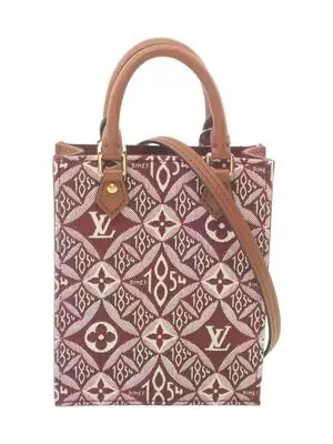LOUIS VUITTON Petit Sac Plat Monogram Jacquard Tote Bag - Red