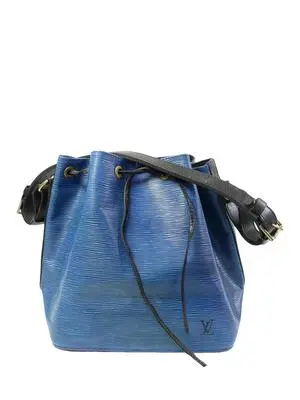 LOUIS VUITTON Louis Vuitton Petit Noé Bucket Bag In Calfskin Blue