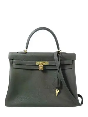 Hermès Hermès Kelly 35 Shoulder Bag Green